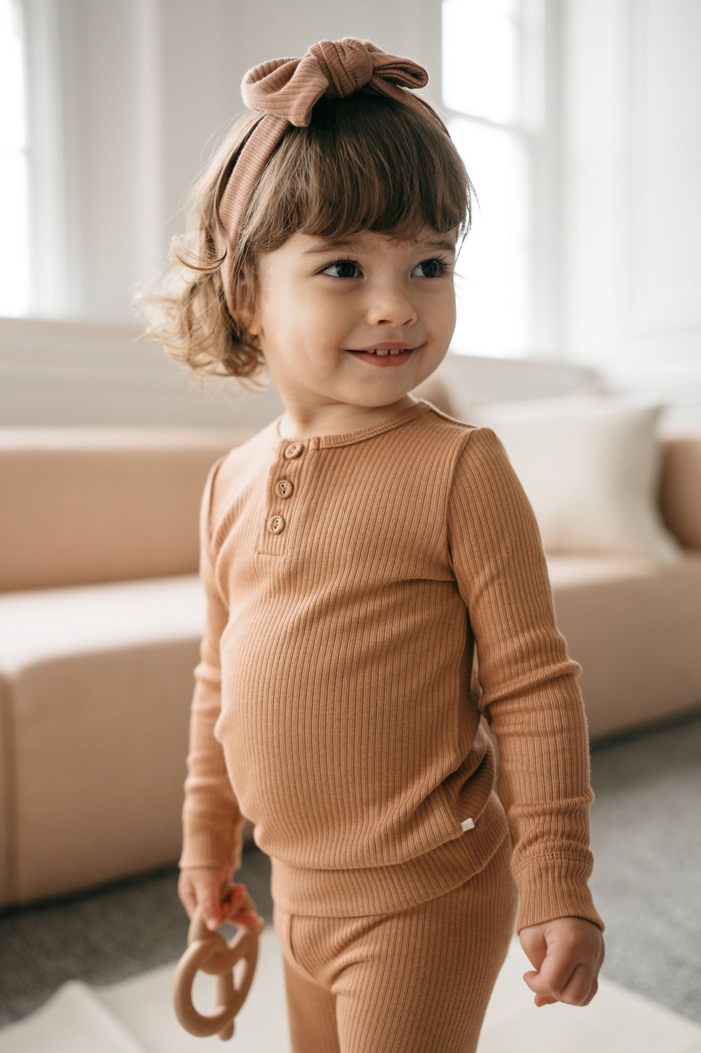 Organic Cotton Modal Long Sleeve Henley - Desert – Jamie Kay Wholesale