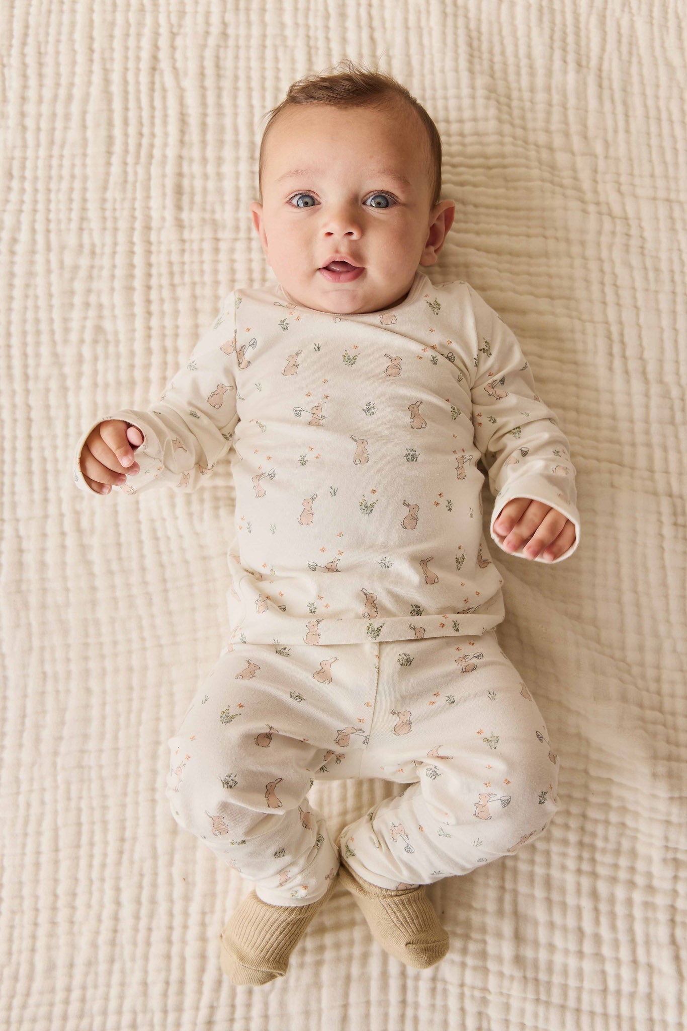 Organic Cotton Baker Long Sleeve Pyjama Set - Lapin Jardin Crisp ...