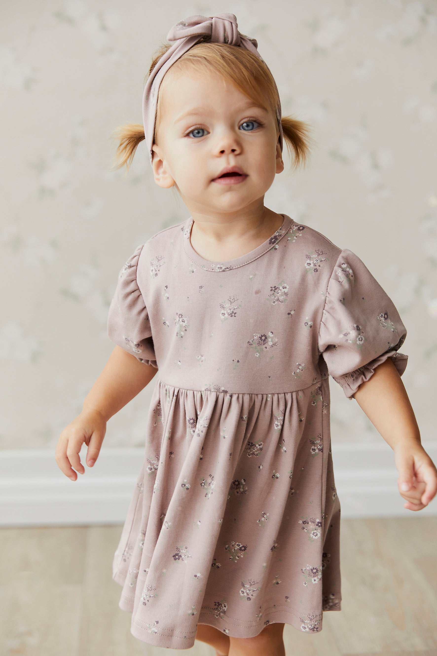 Organic Cotton Penny Dress - Lauren Floral Fawn – Jamie Kay Wholesale