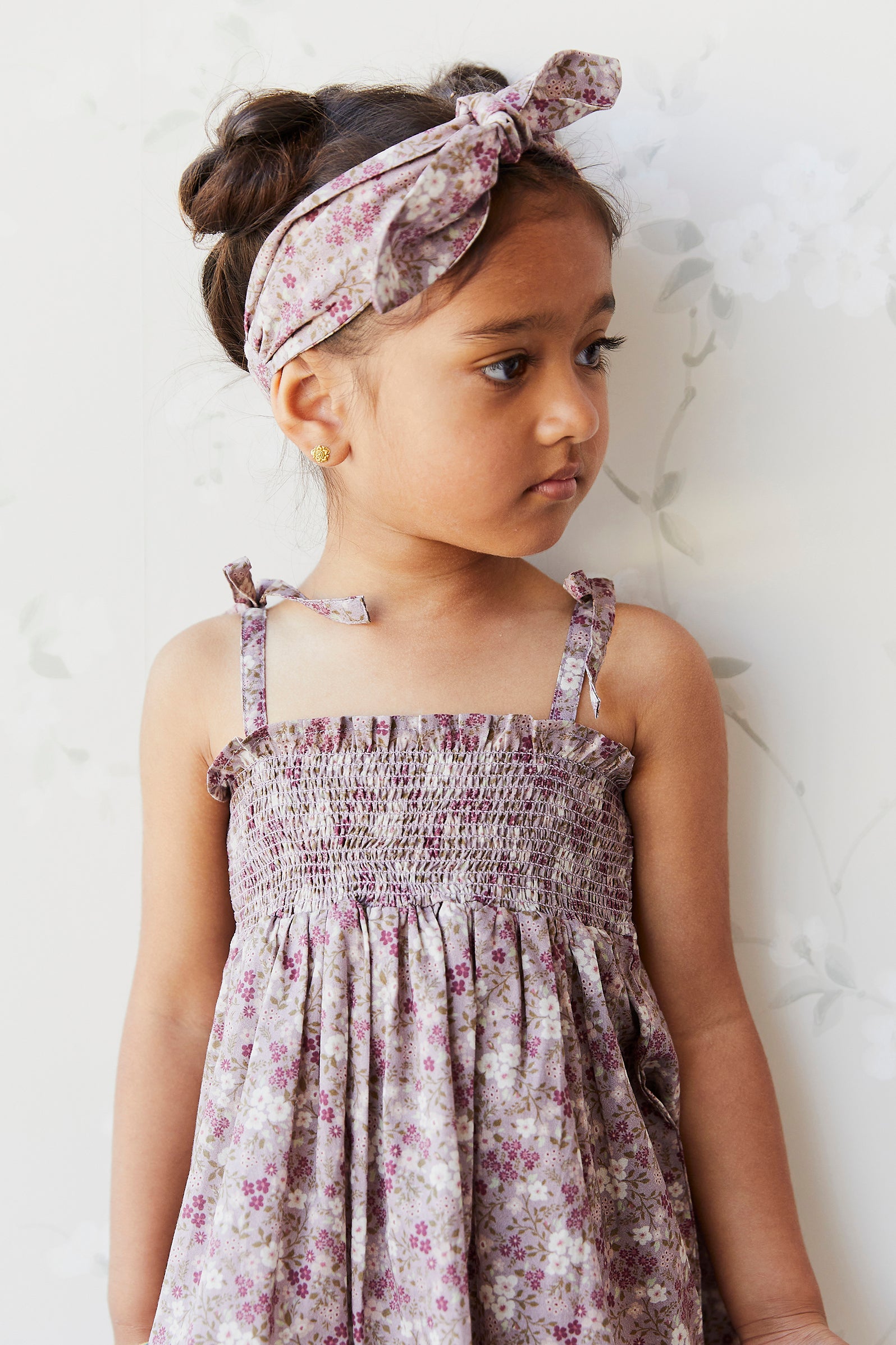 Organic Cotton Eveleigh Dress - Pansy Floral Fawn – Jamie Kay Wholesale