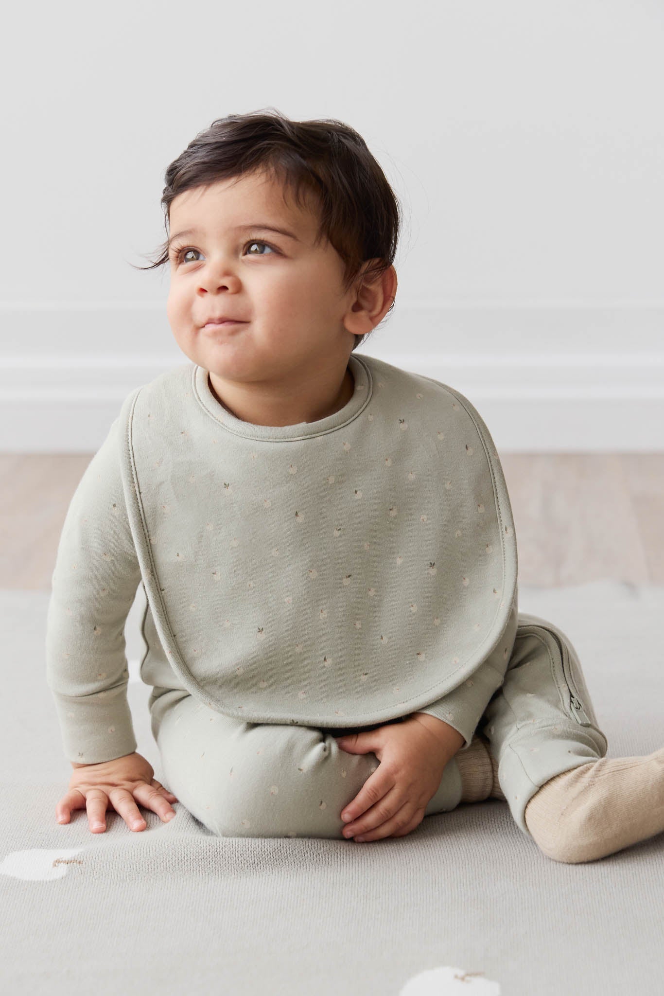 Organic Cotton Bib - Fresh Apples Abbey Stone – Jamie Kay Wholesale