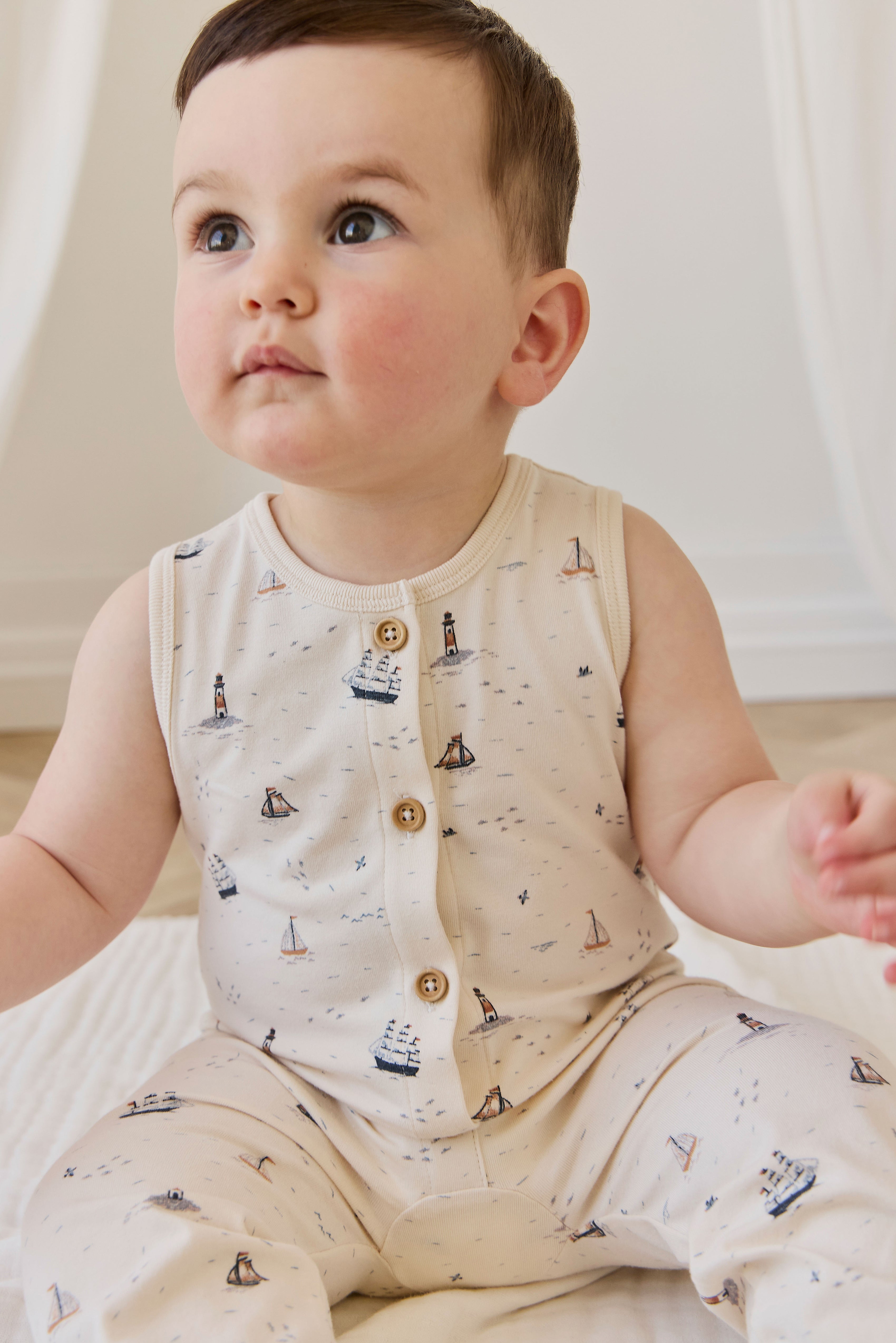 Organic Cotton Rupert Onepiece - Sailing Day – Jamie Kay Wholesale
