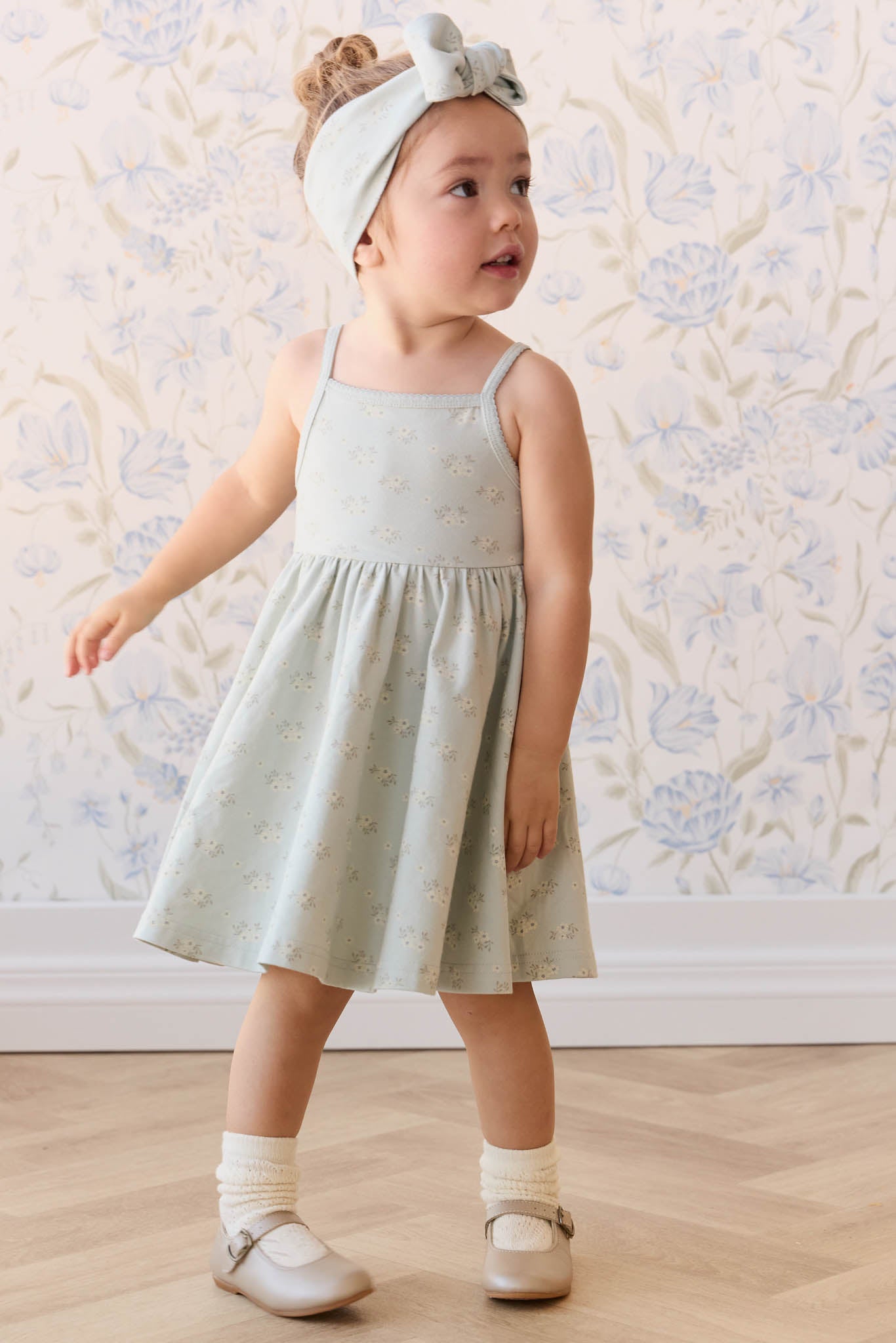 Organic Cotton Samantha Dress - Rose Floral Smoke – Jamie Kay Wholesale