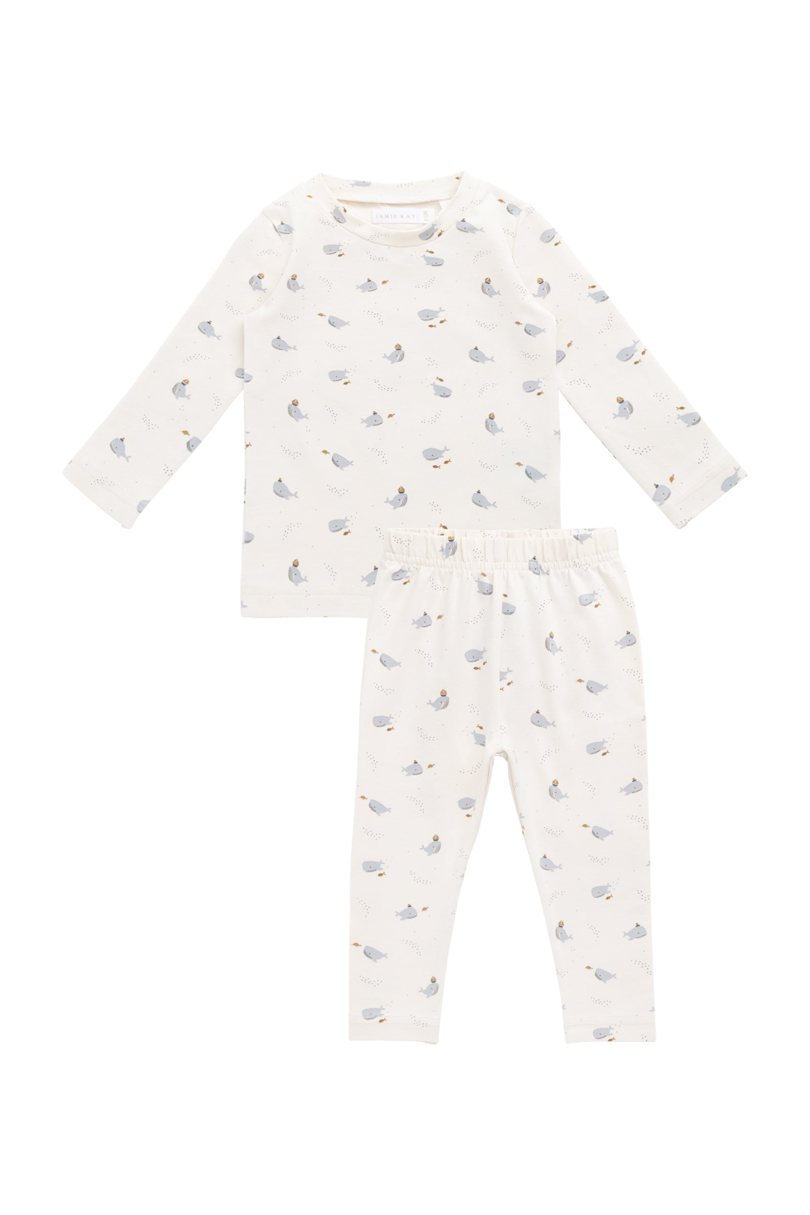 Organic Cotton Avis Long Sleeve Pyjama Set - Whales – Jamie Kay Wholesale