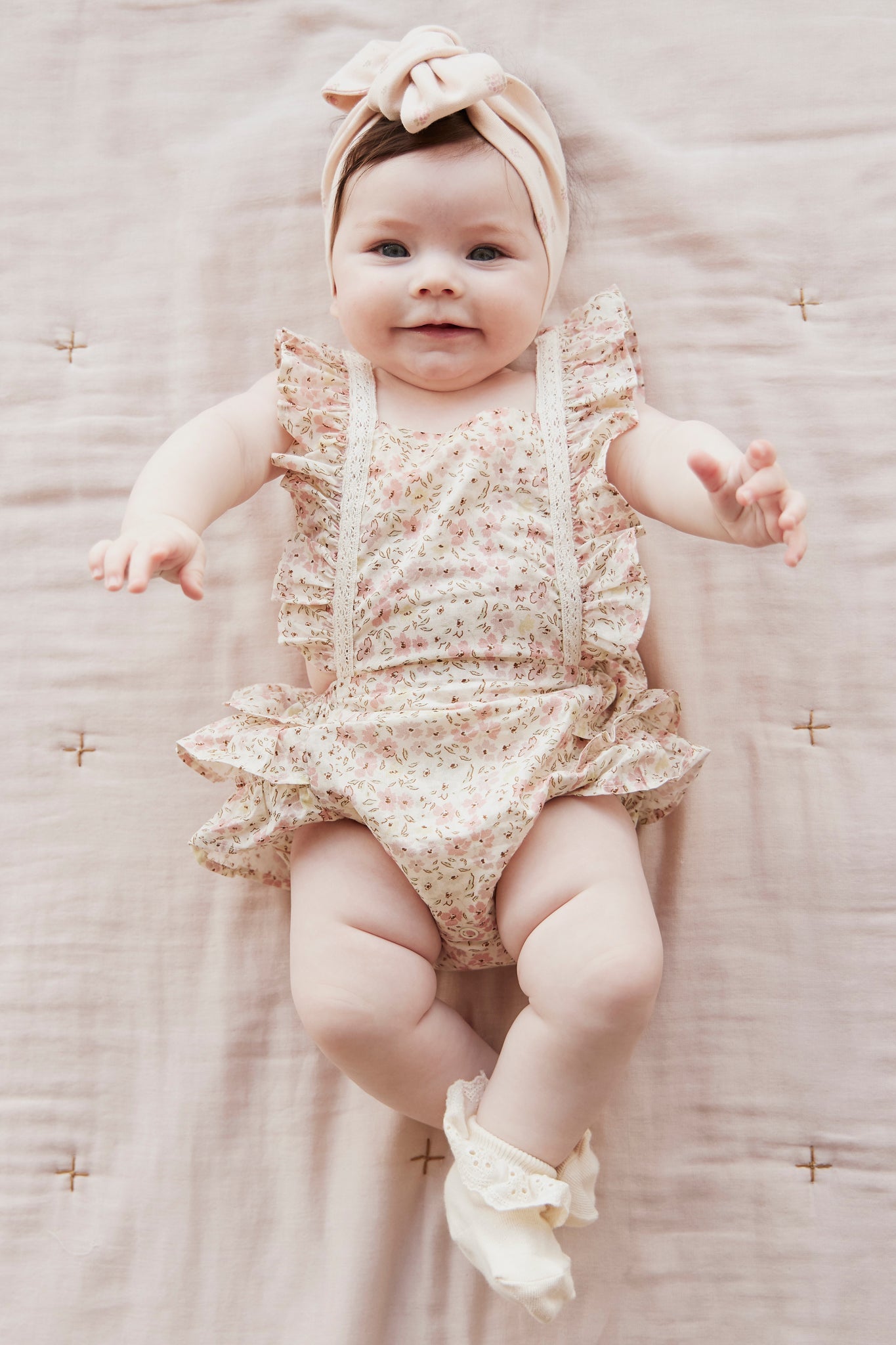 Organic Cotton Heidi Playsuit - Fifi Floral – Jamie Kay Wholesale