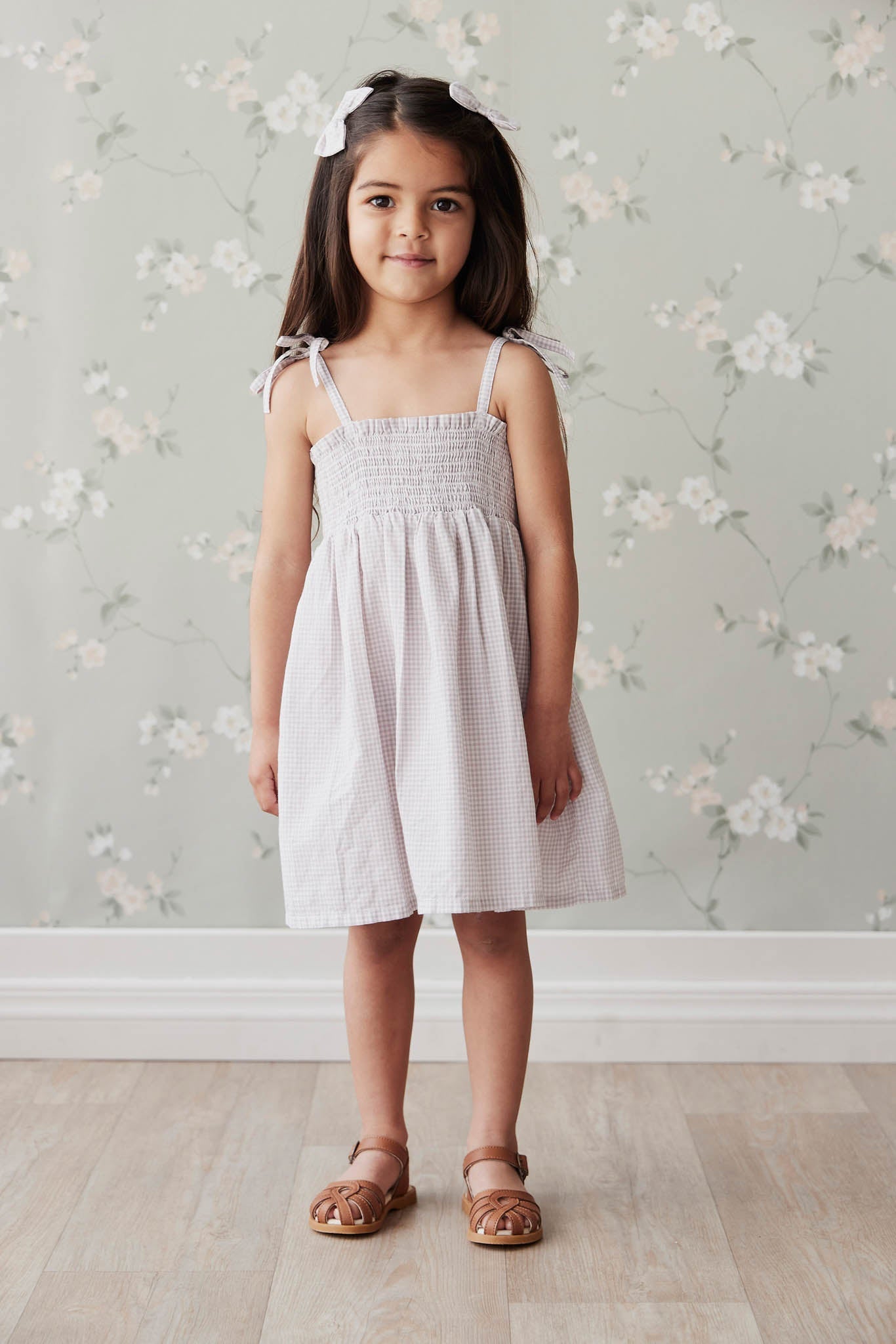 Organic Cotton Eveleigh Dress - Gingham Lilac – Jamie Kay Wholesale